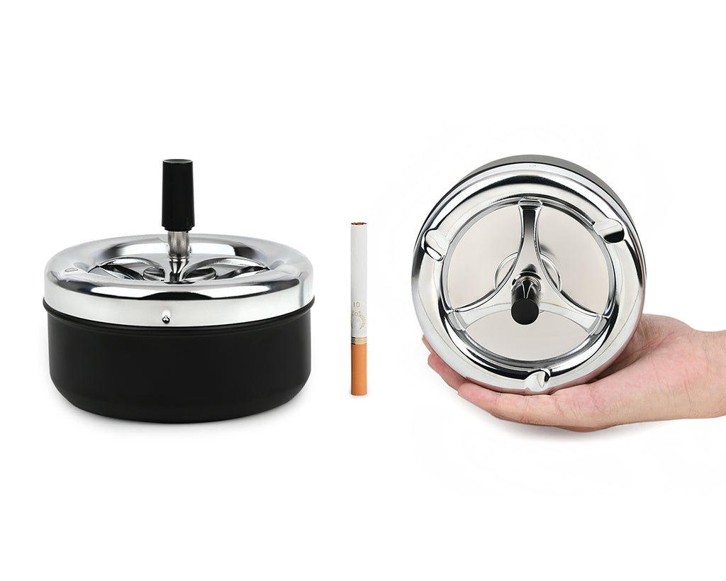 Round Push Down Spinning Metal Ashtray - Black – DS. DISTINCTIVE STYLE ...