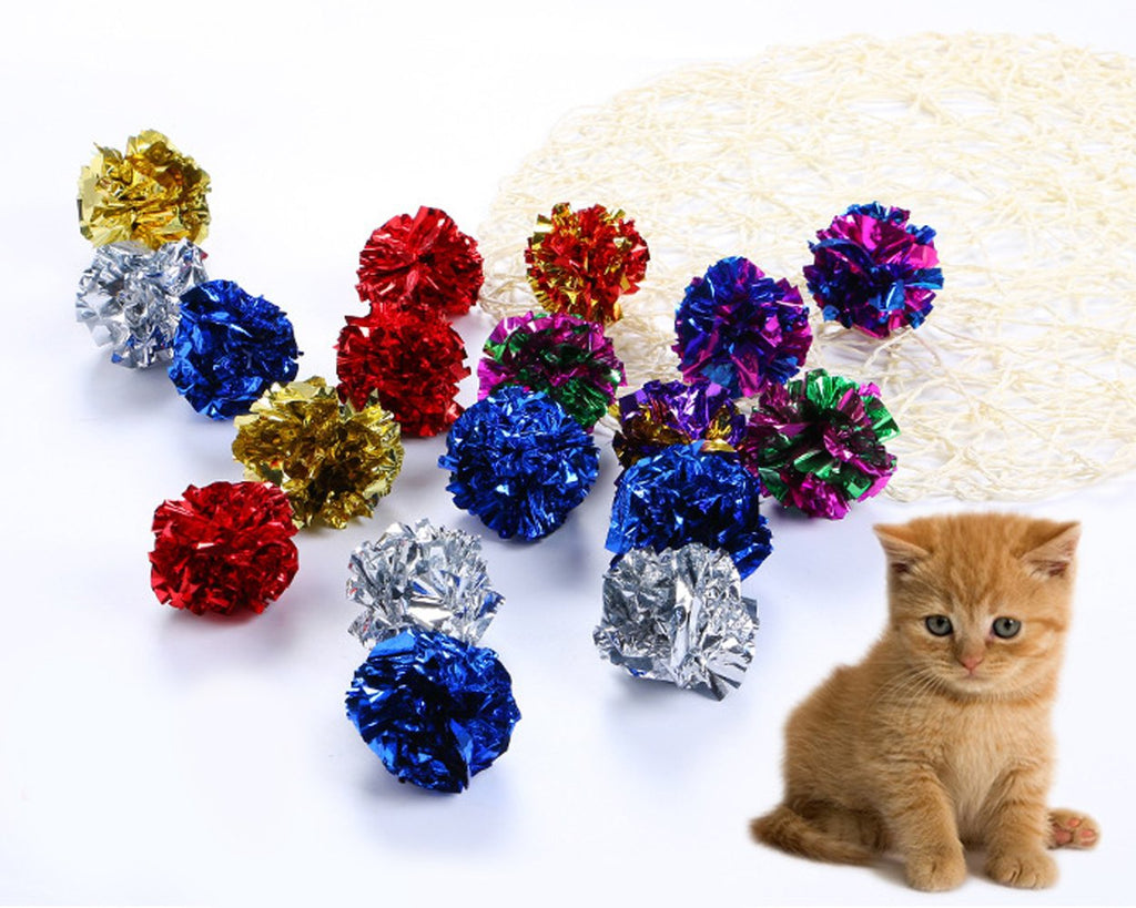 Crinkle Ball Cat Toy 12 Pieces 1.8 Inches Mylar Cat Balls – DS ...